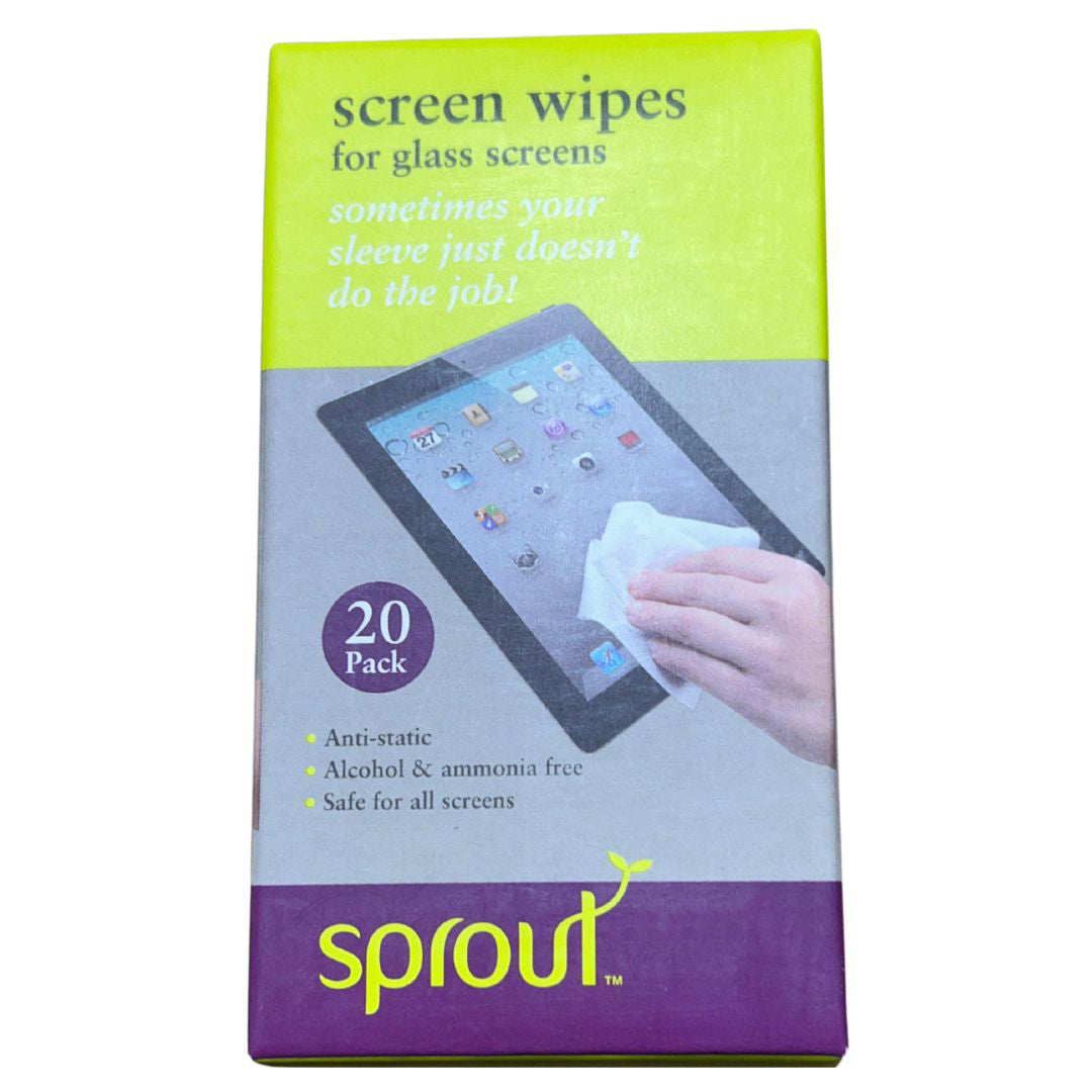 Sprout Screen Wipes for Glass Screens - Pack of 20, Anti-Static & Gent ...